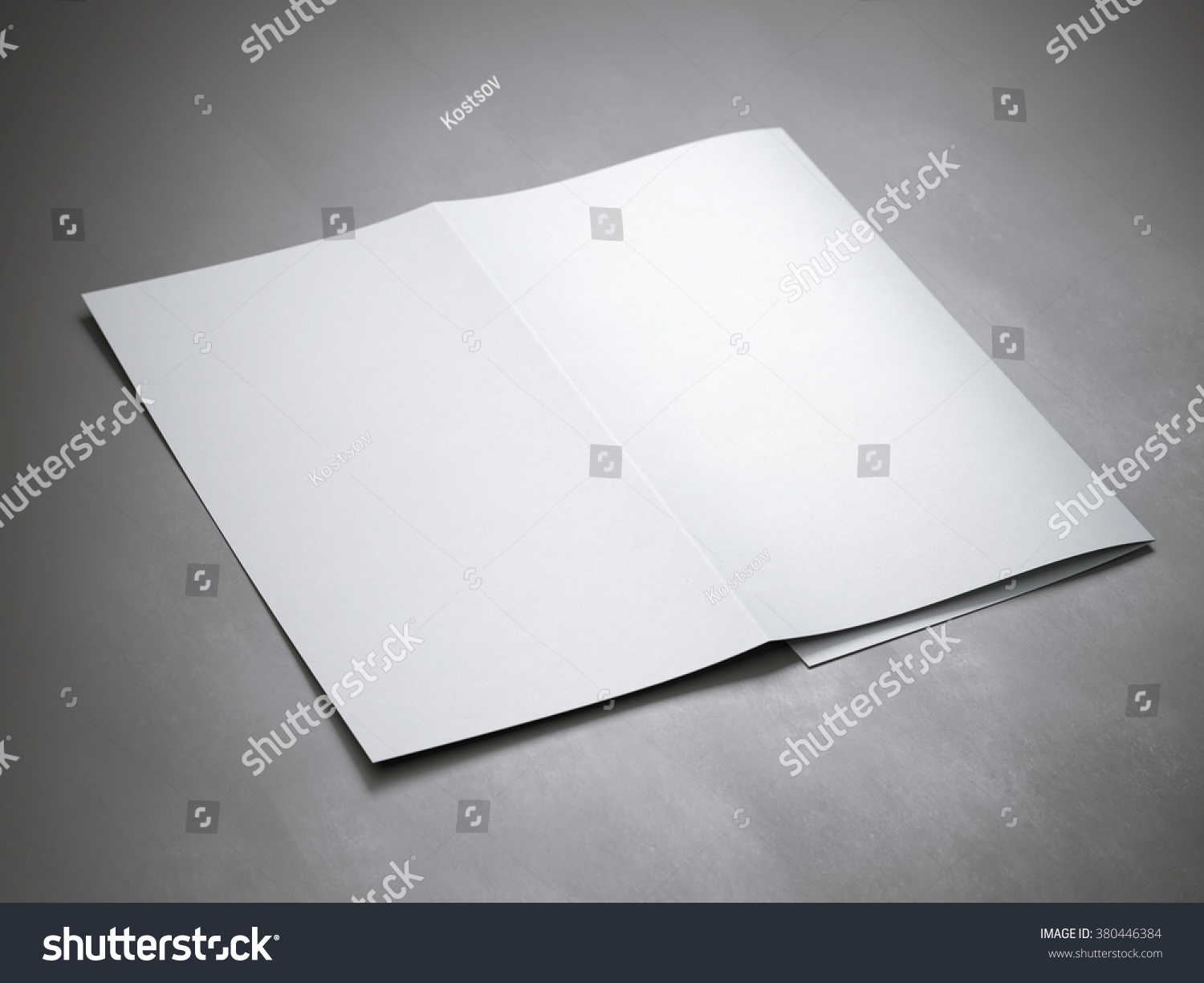 Opened White Blank Leaflet Stock Illustration 380446384