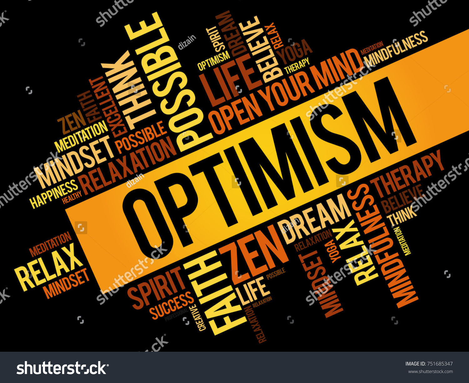 Optimism Word Cloud Collage Concept Background Stock Illustration ...