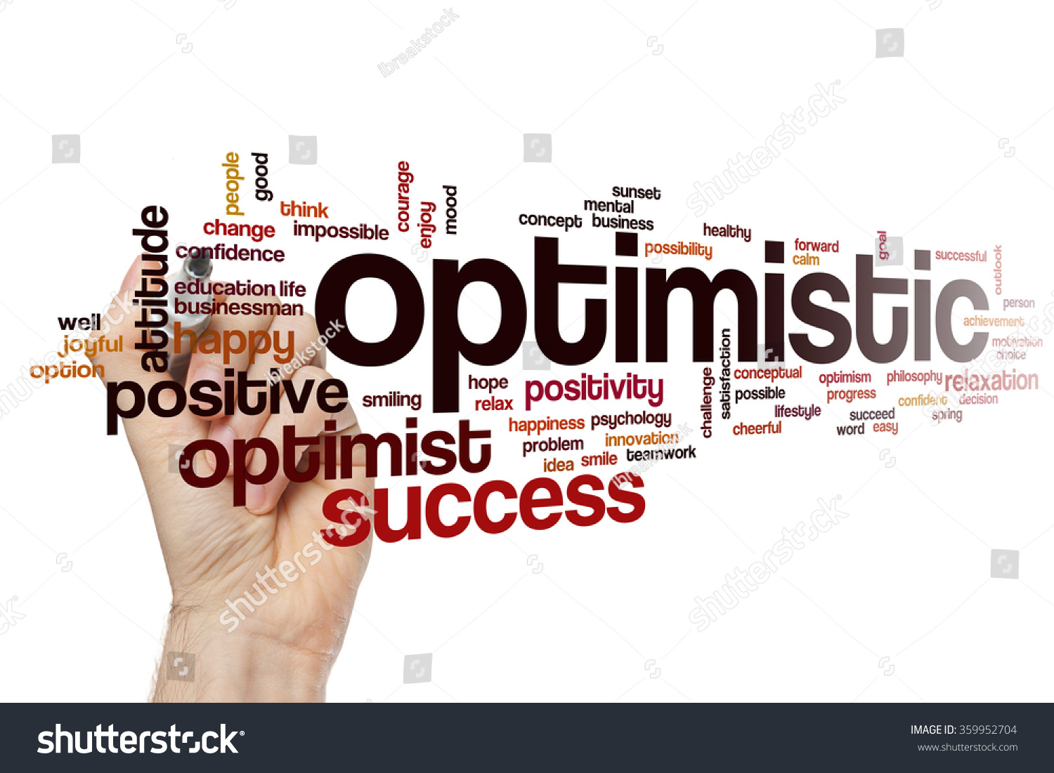 Optimistic Word Cloud Stock Photo (Edit Now) 359952704