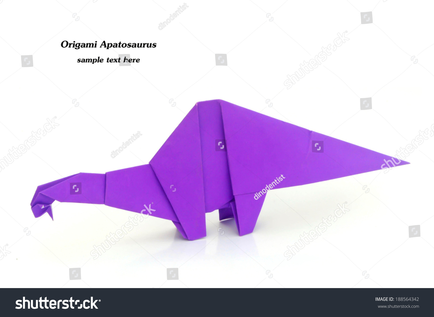 Origami Apatosaurus On White Background Stock Photo (Edit Now) 188564342