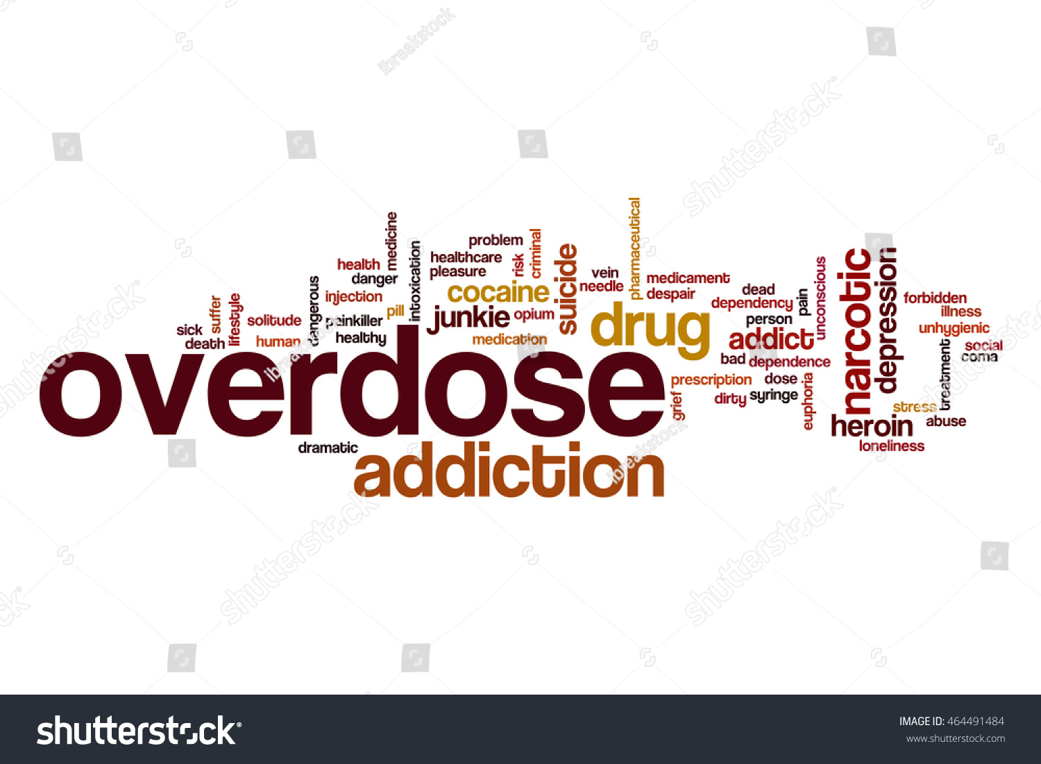 Overdose Word Cloud Stock Illustration 464491484 | Shutterstock
