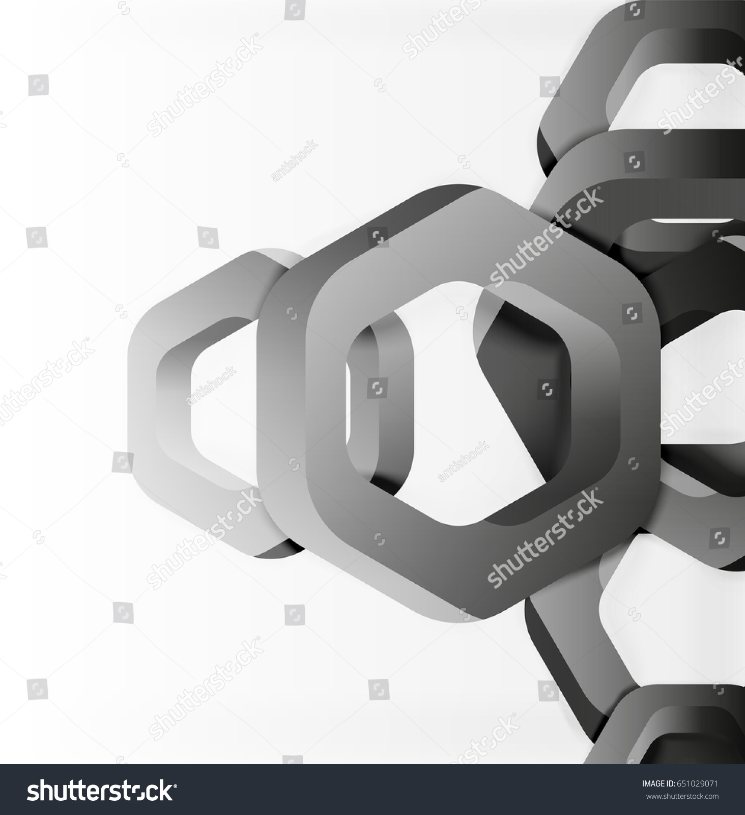 Overlapping Hexagons Design Background Stock Illustration 651029071