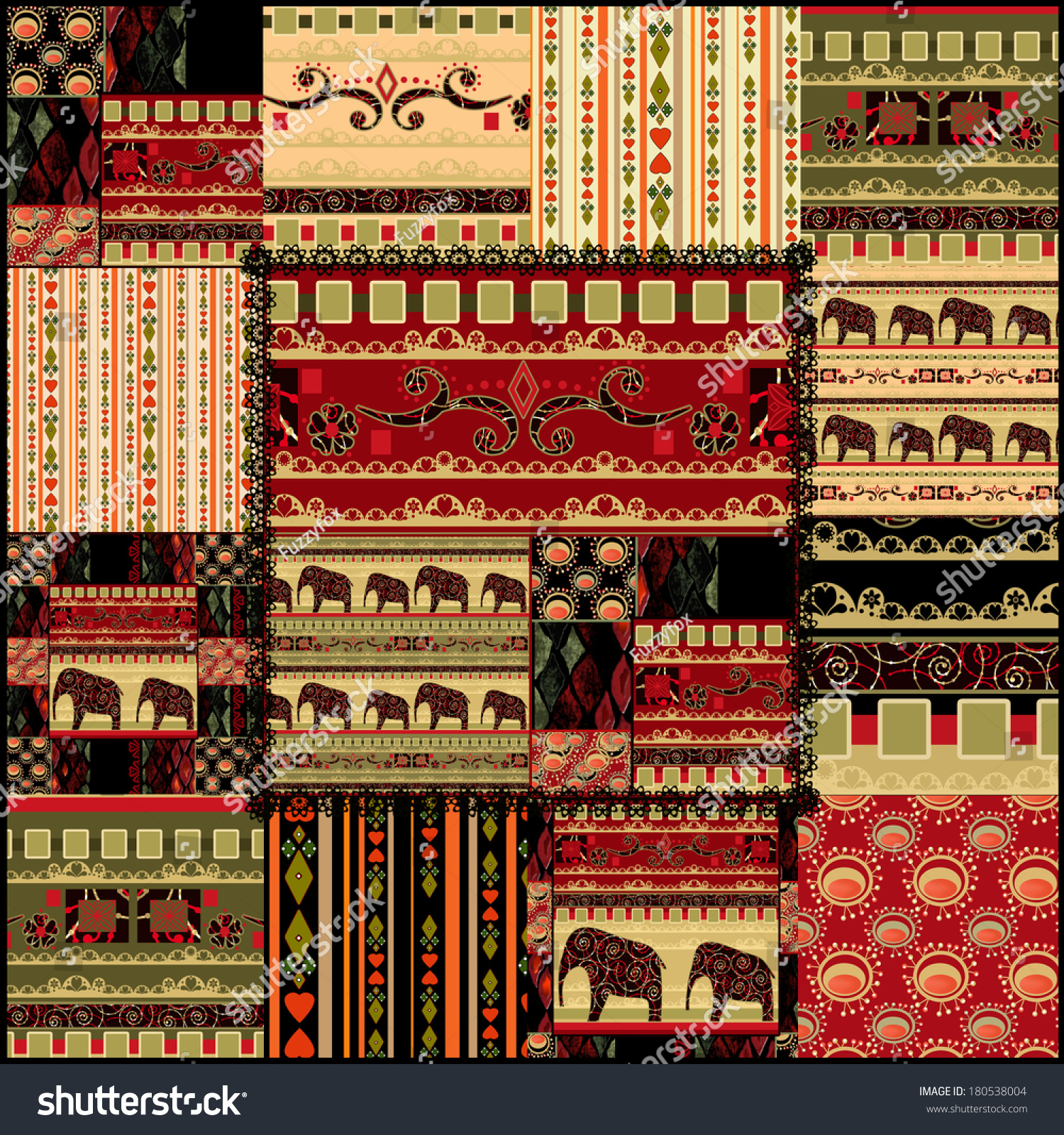 Patchwork Seamless African Pattern Background Stock Illustration ...