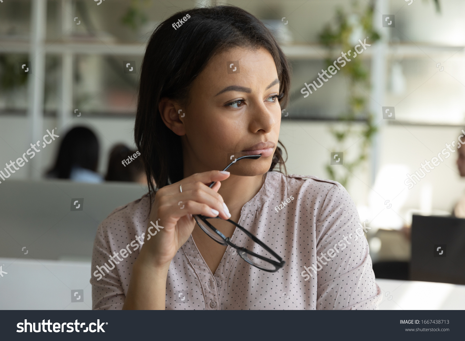 Pensive African American Young Businesswoman Look Stock Photo ... Pensive African American Young Businesswoman Look Stock Photo ...