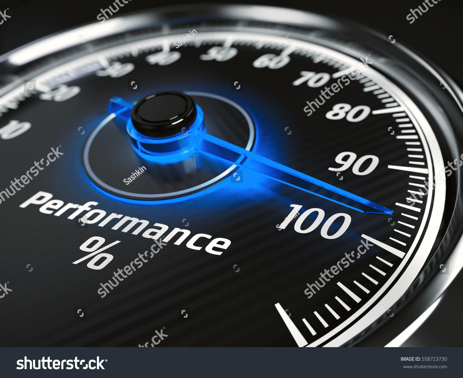 Performance Level Meter Arrow On 100 Stock Illustration 558723730 ...