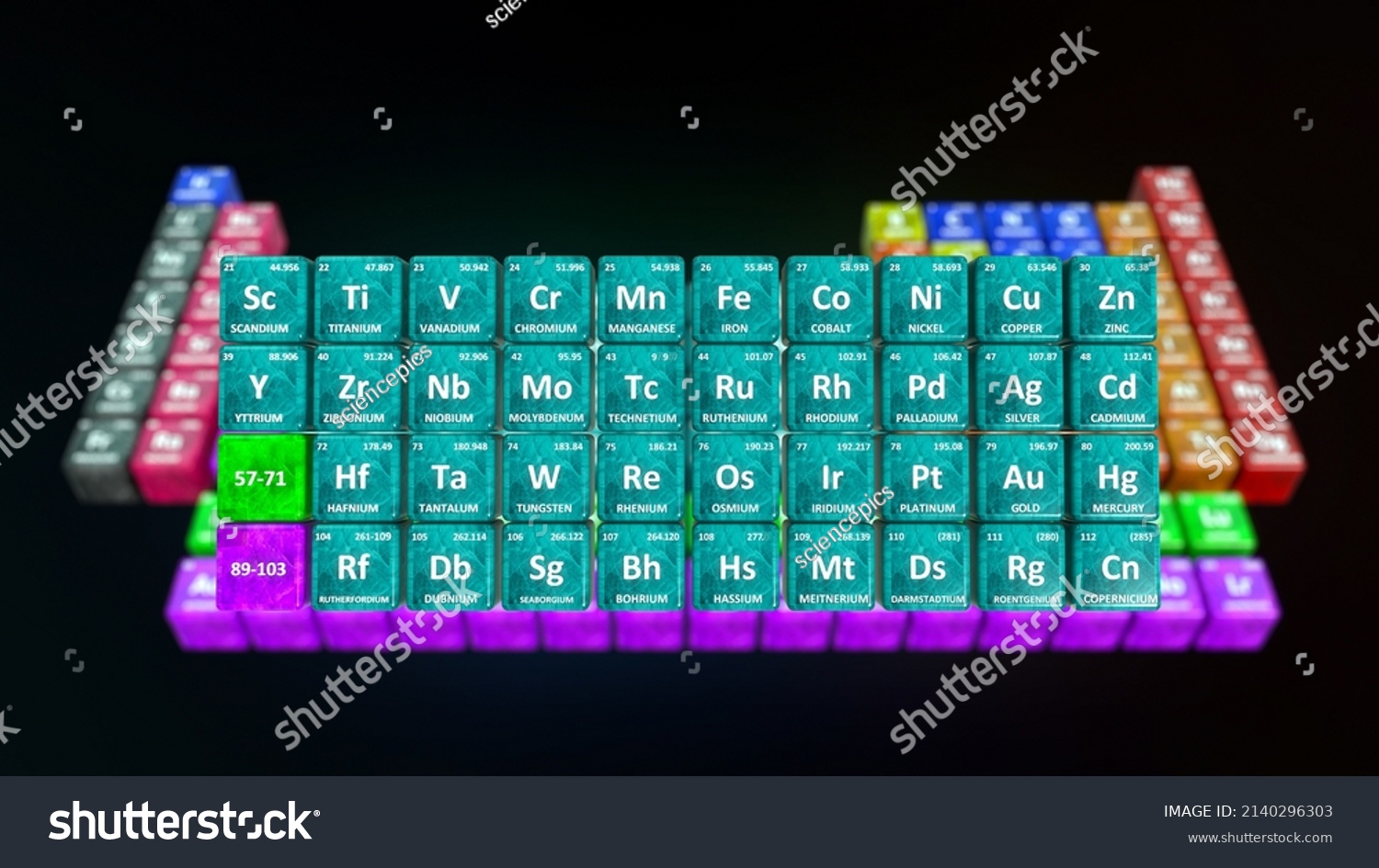 Periodic Table D Block Function 3d Stock Illustration 2140296303 ...