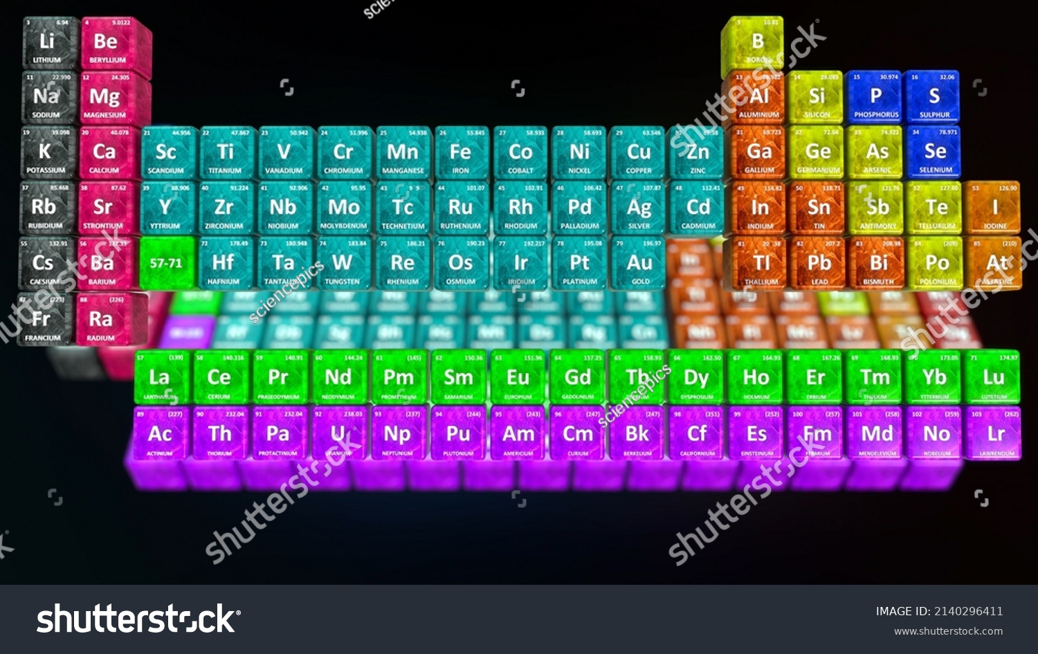 Periodic Table Solids Function 3d Illustration Stock Illustration ...