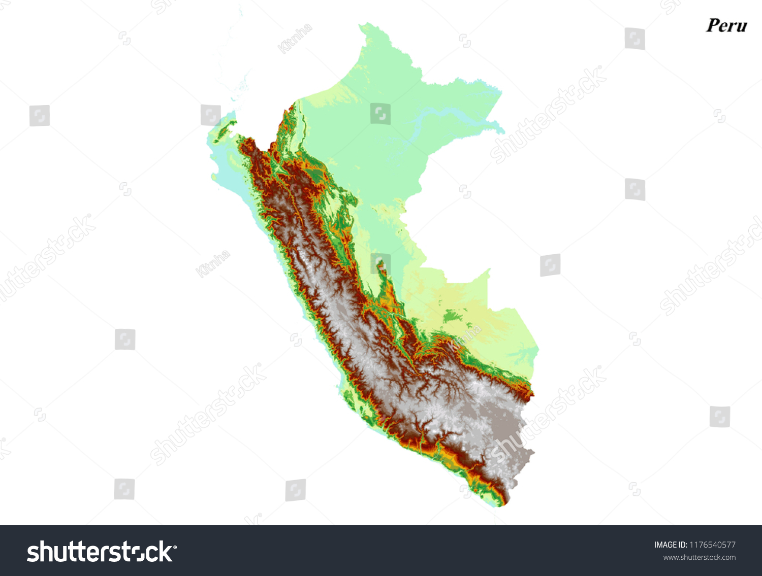 Peru Elevation Map 3d Rendering Stock Illustration 1176540577 ...