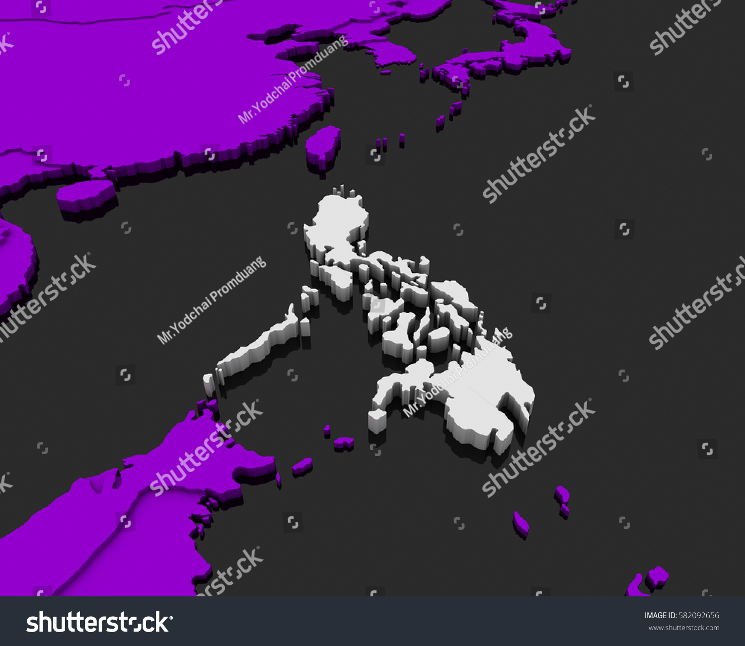 Philippines Map 3d Rendering Stock Illustration 582092656