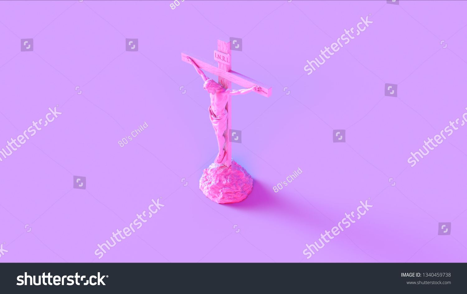 Pink Jesus Christ On Cross Crown 스톡 일러스트 1340459738 Shutterstock
