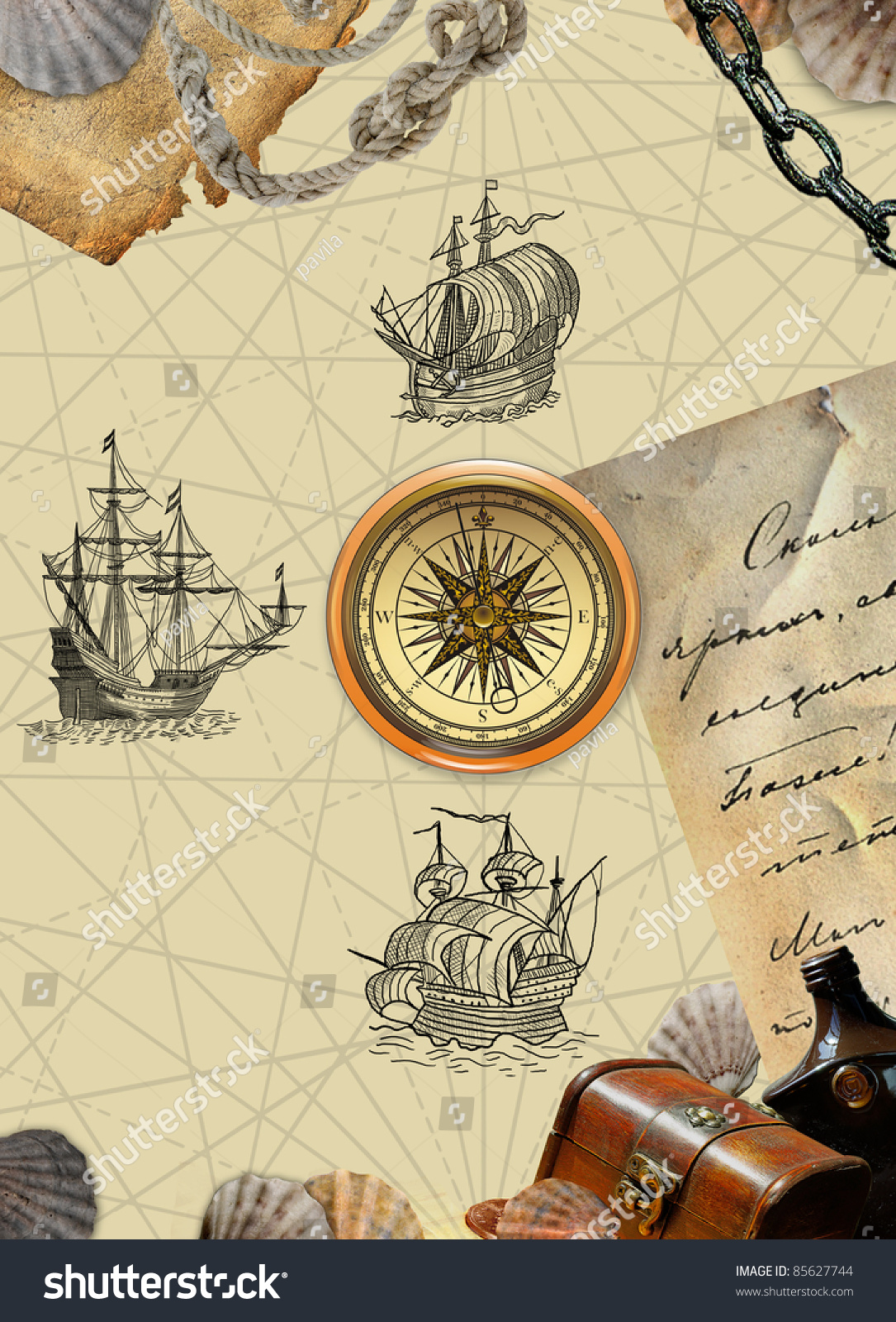 Pirate Map Stock Illustration 85627744 | Shutterstock