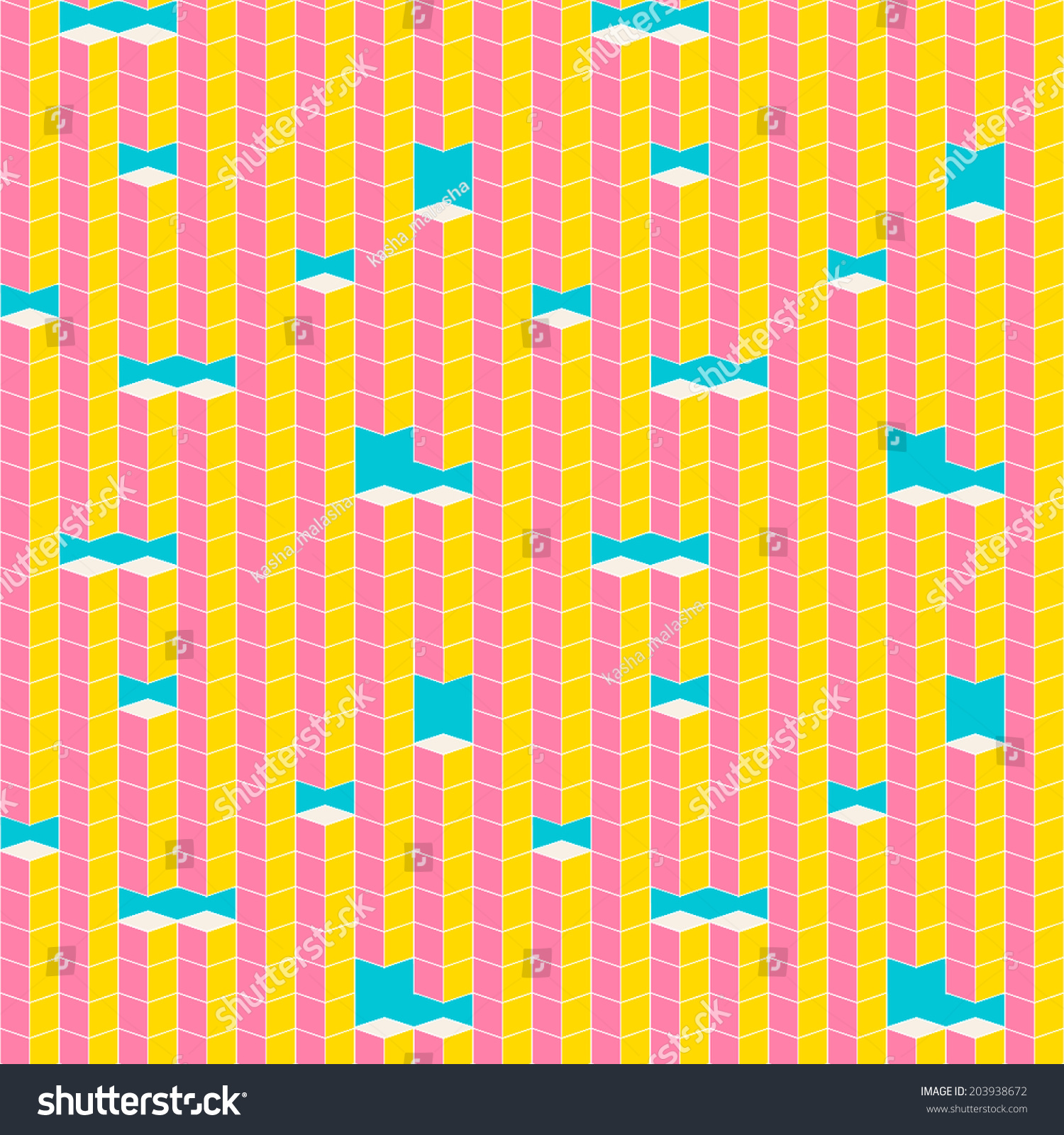 Pixel Cube Shapes Seamless Pattern Stock Illustration 203938672 ...