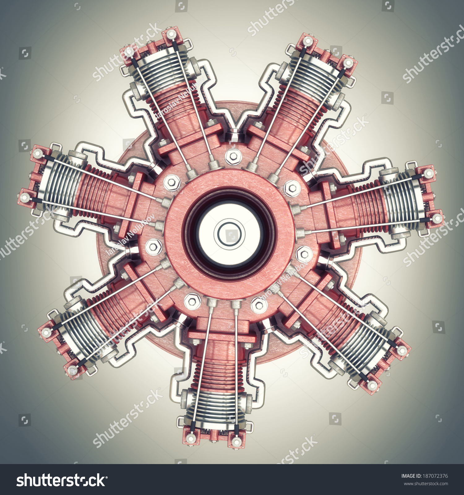 Plane Engine High Resolution 3d Render Stock Illustration 187072376