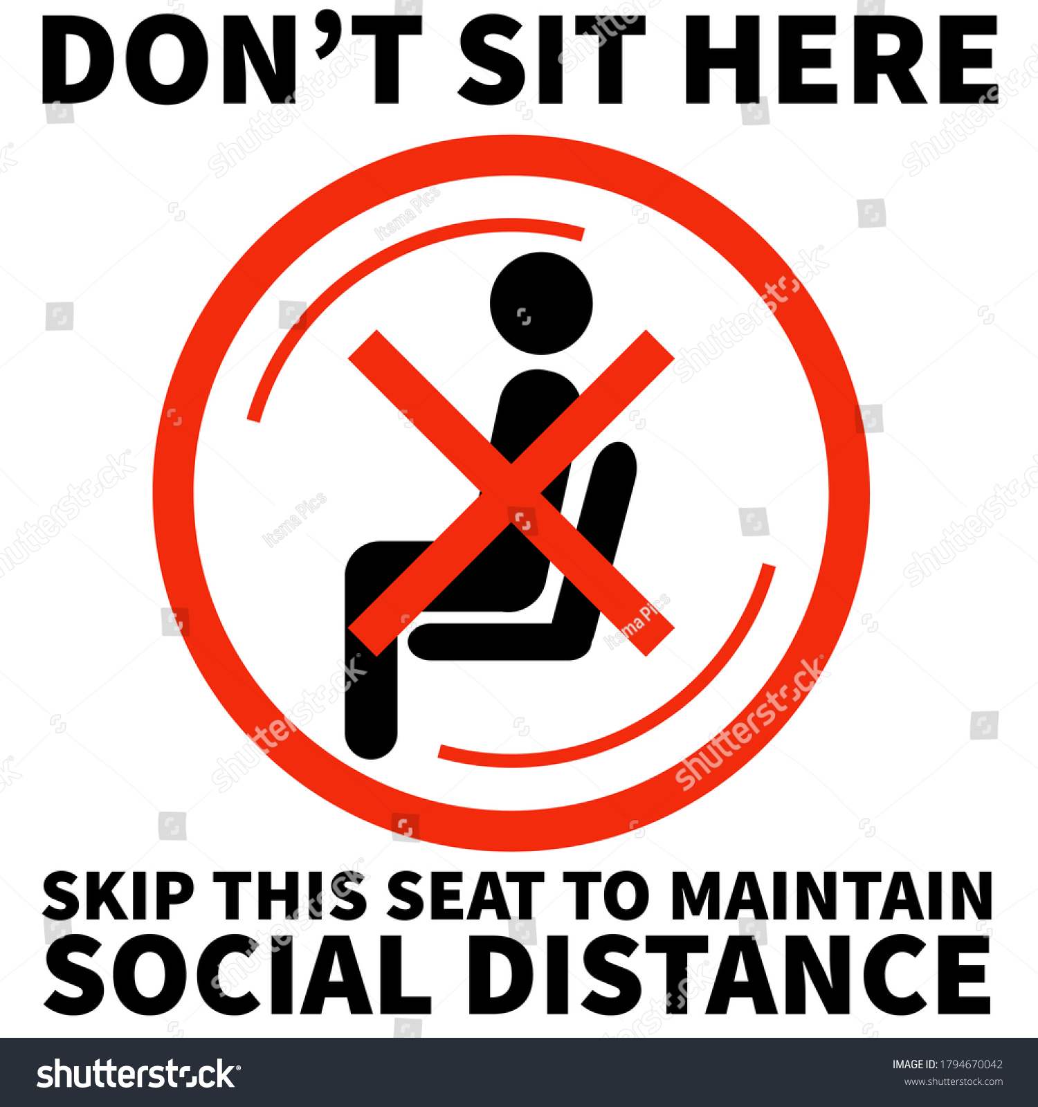 Please Do Not Sit Here Prevent Stock Illustration 1794670042 Shutterstock