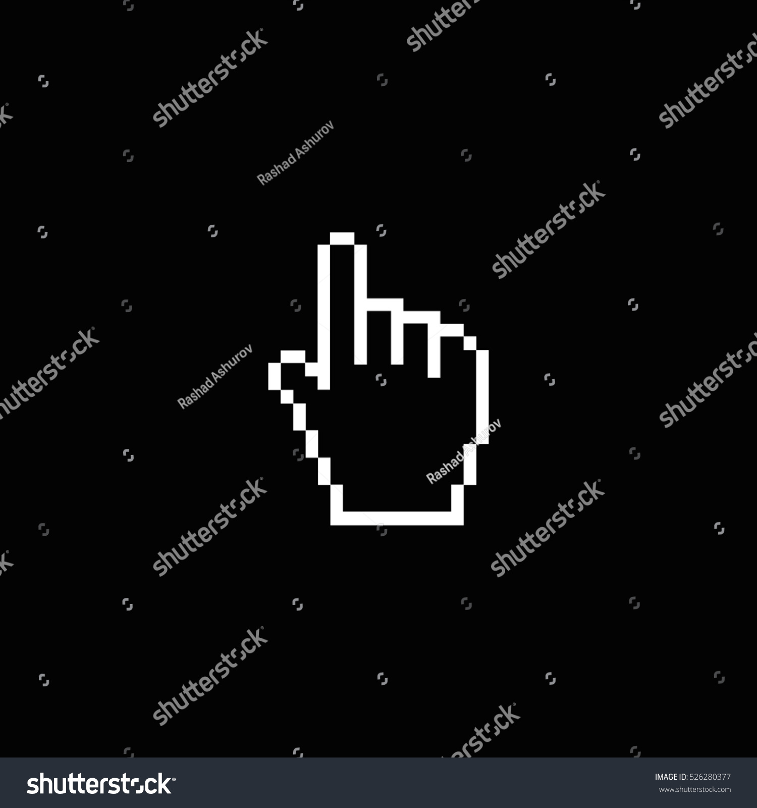 Pointer Pixel Cursor Icon Isolated White Stock Illustration 526280377 ...