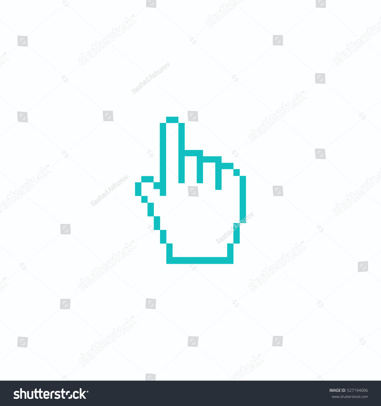 Pointer Pixel Cursor Icon Isolated White Stock Illustration 527194006