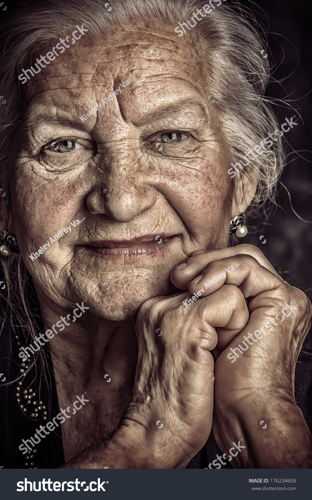 Portrait Of A Beautiful Smiling Senior Woman. Stock Photo 176234609 ... Portrait Of A Beautiful Smiling Senior Woman. Stock Photo 176234609 ...