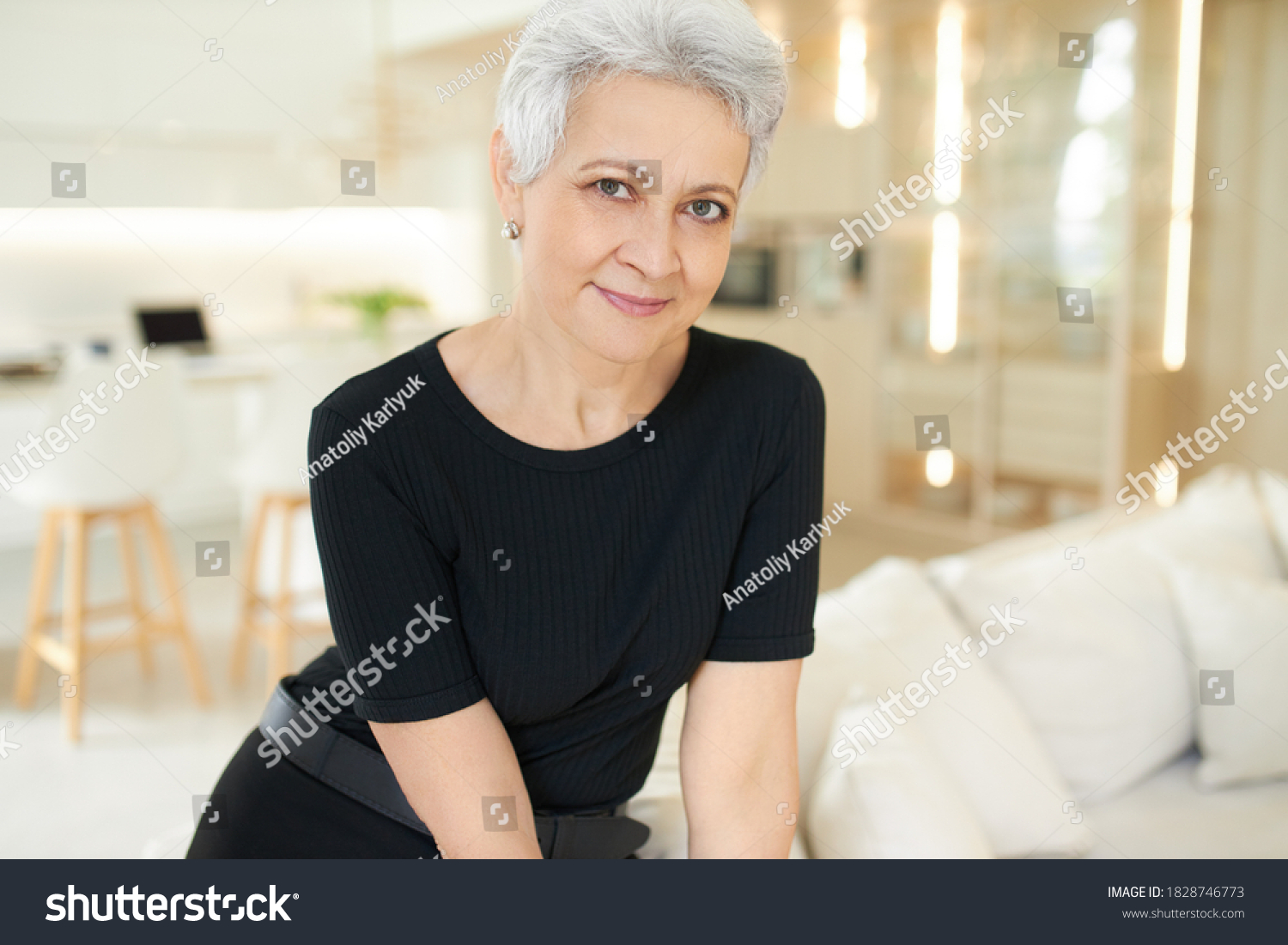 Portrait Beautiful Caucasian Mature Woman Gray Stock Photo 1828746773 ... Portrait Beautiful Caucasian Mature Woman Gray Stock Photo 1828746773 ...