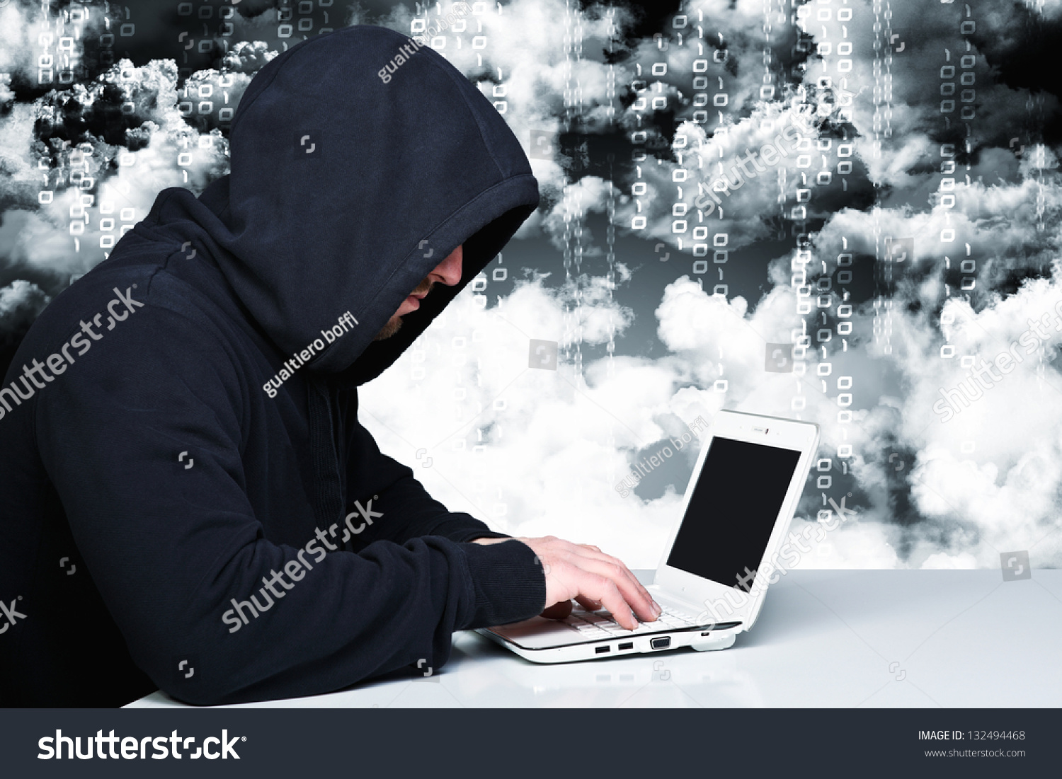 Portrait Hacker Binary Code Stock Photo 132494468 | Shutterstock