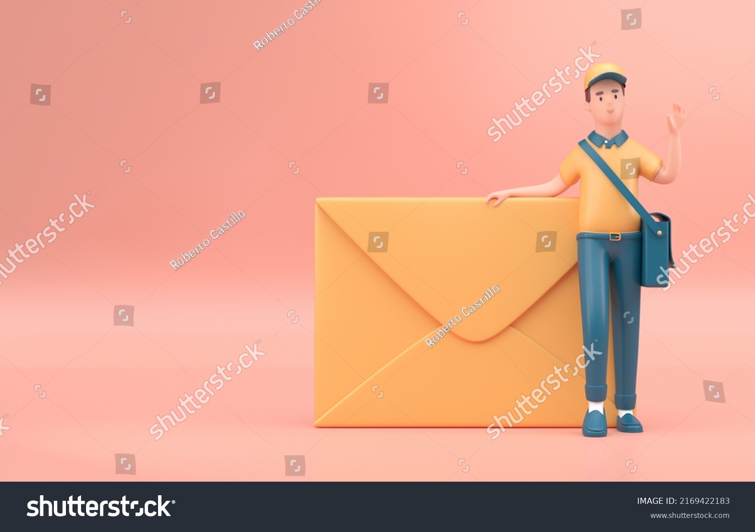 Postman 3d Envelope 3d Render Stock Illustration 2169422183 | Shutterstock