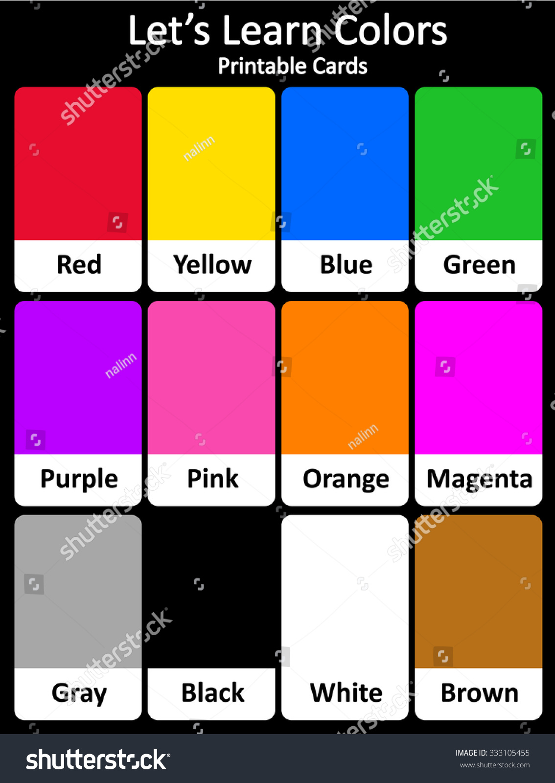 Printable Flash Card Colletion Colors Their 스톡 일러스트 333105455 ... Printable Flash Card Colletion Colors Their 스톡 일러스트 333105455 ...
