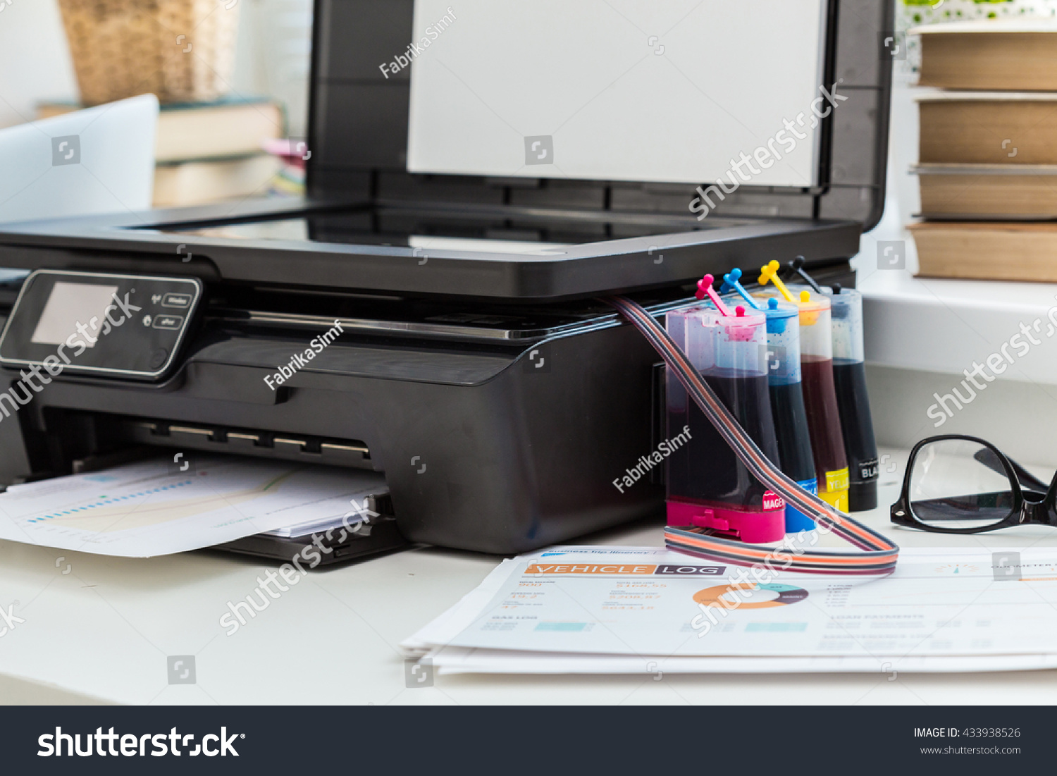 Printer Copier Scanner Office Table Stock Photo (Edit Now) 433938526