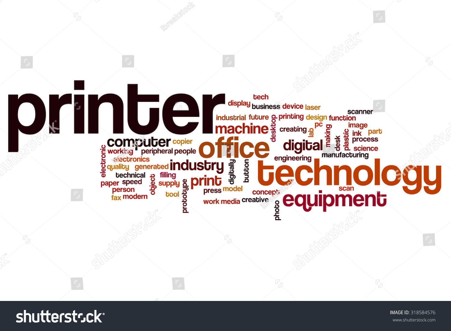 Printer Word Cloud Stock Illustration 318584576 | Shutterstock