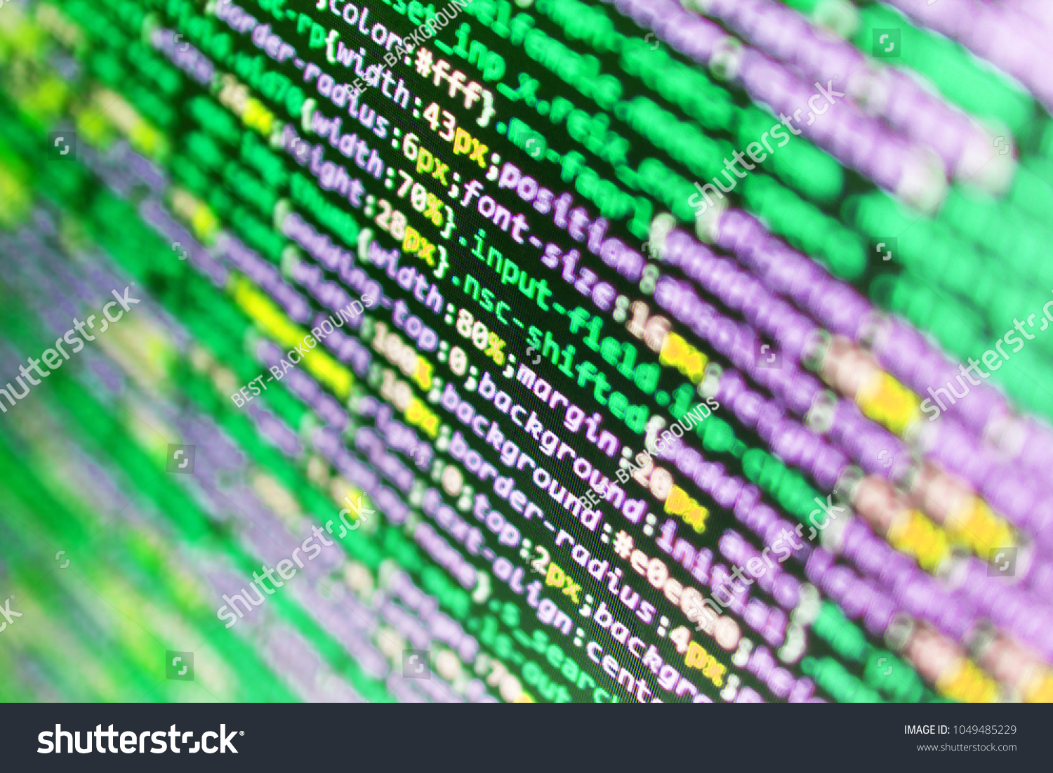 Programmer Workplace Writing Programming Code On Stock Photo 1049485229 ... Programmer Workplace Writing Programming Code On Stock Photo 1049485229 ...