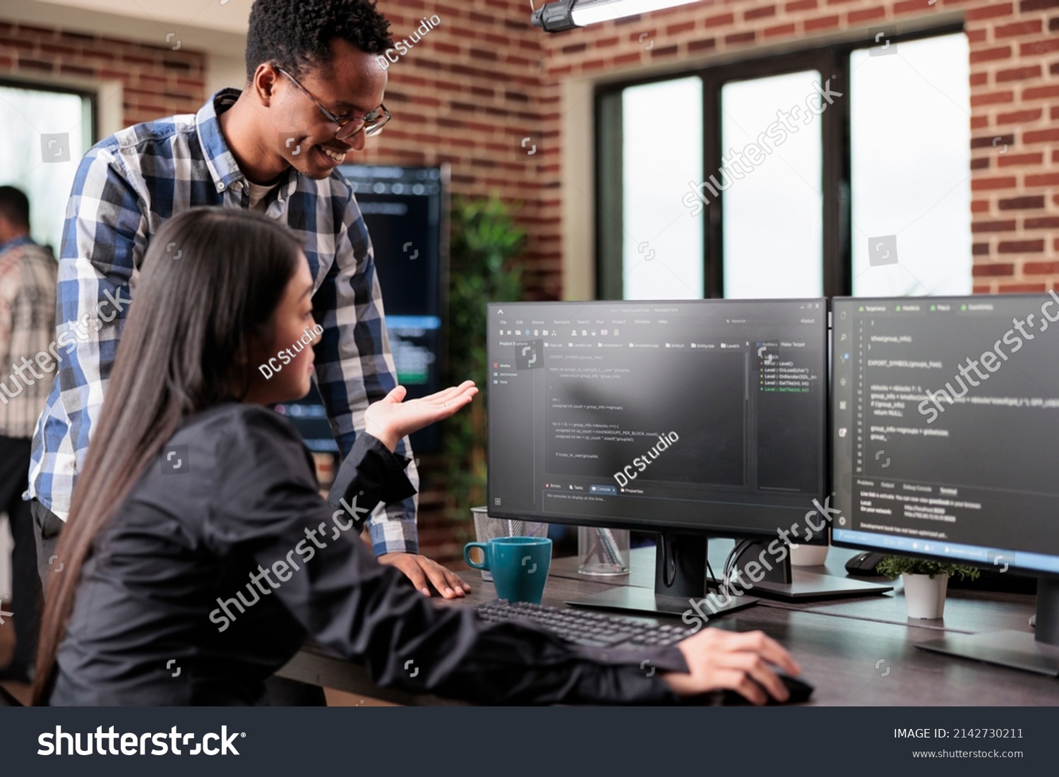 Programmers Questioning Source Cyber Attacks System Stock Photo ...