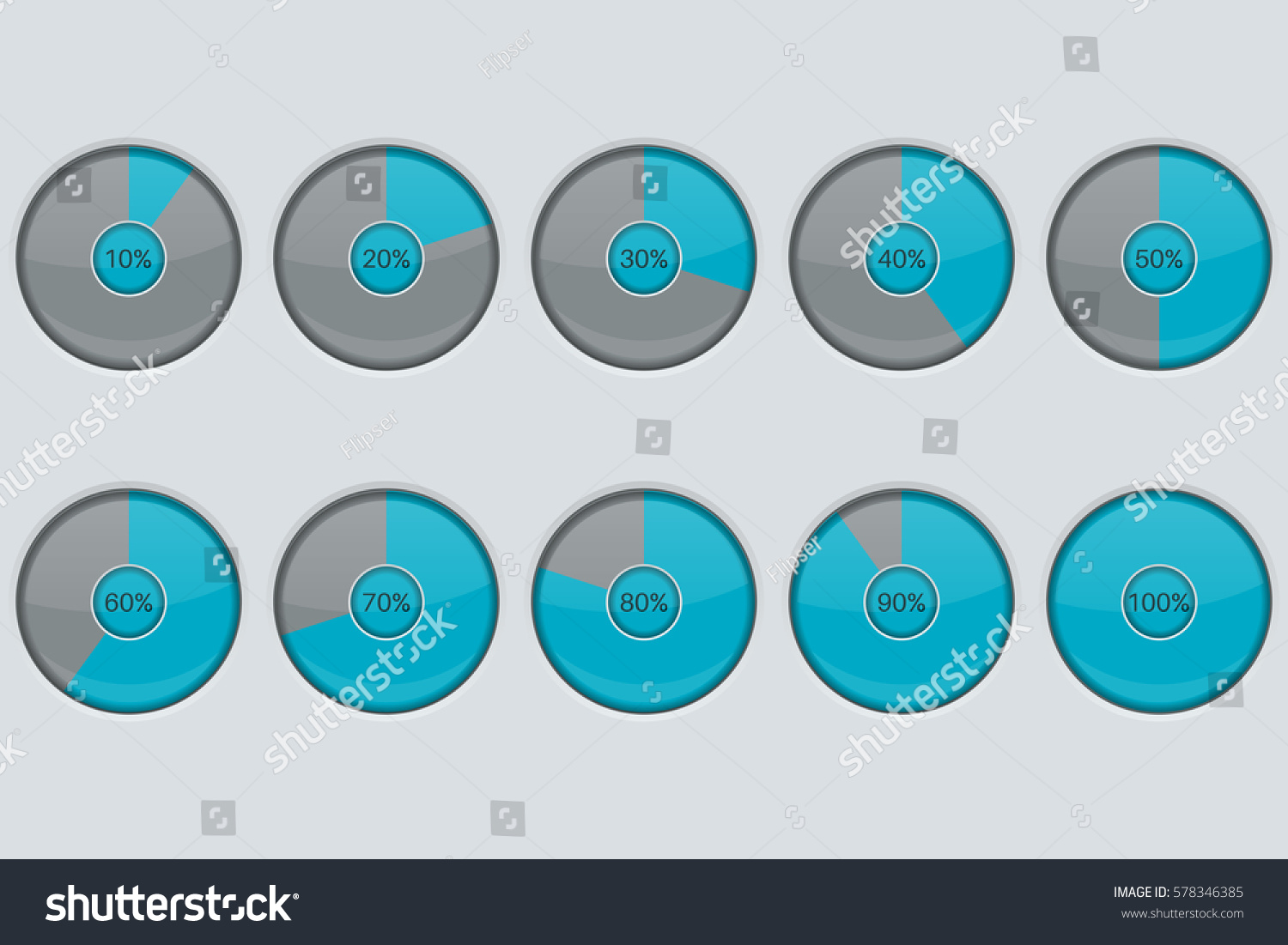 Progress Indicator Round Loading Icon 3d Stock Illustration 578346385 ...