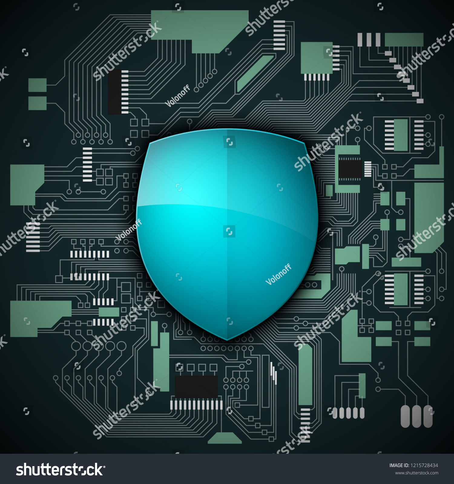 Protected Guard Shield Circuit Board Electronic 스톡 일러스트 1215728434 ...