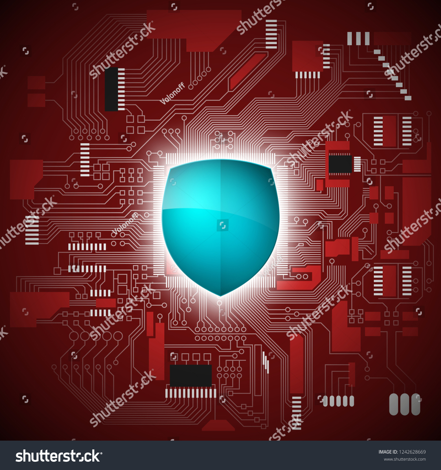 Protected Guard Shield Circuit Board Electronic 스톡 일러스트 1242628669 ...