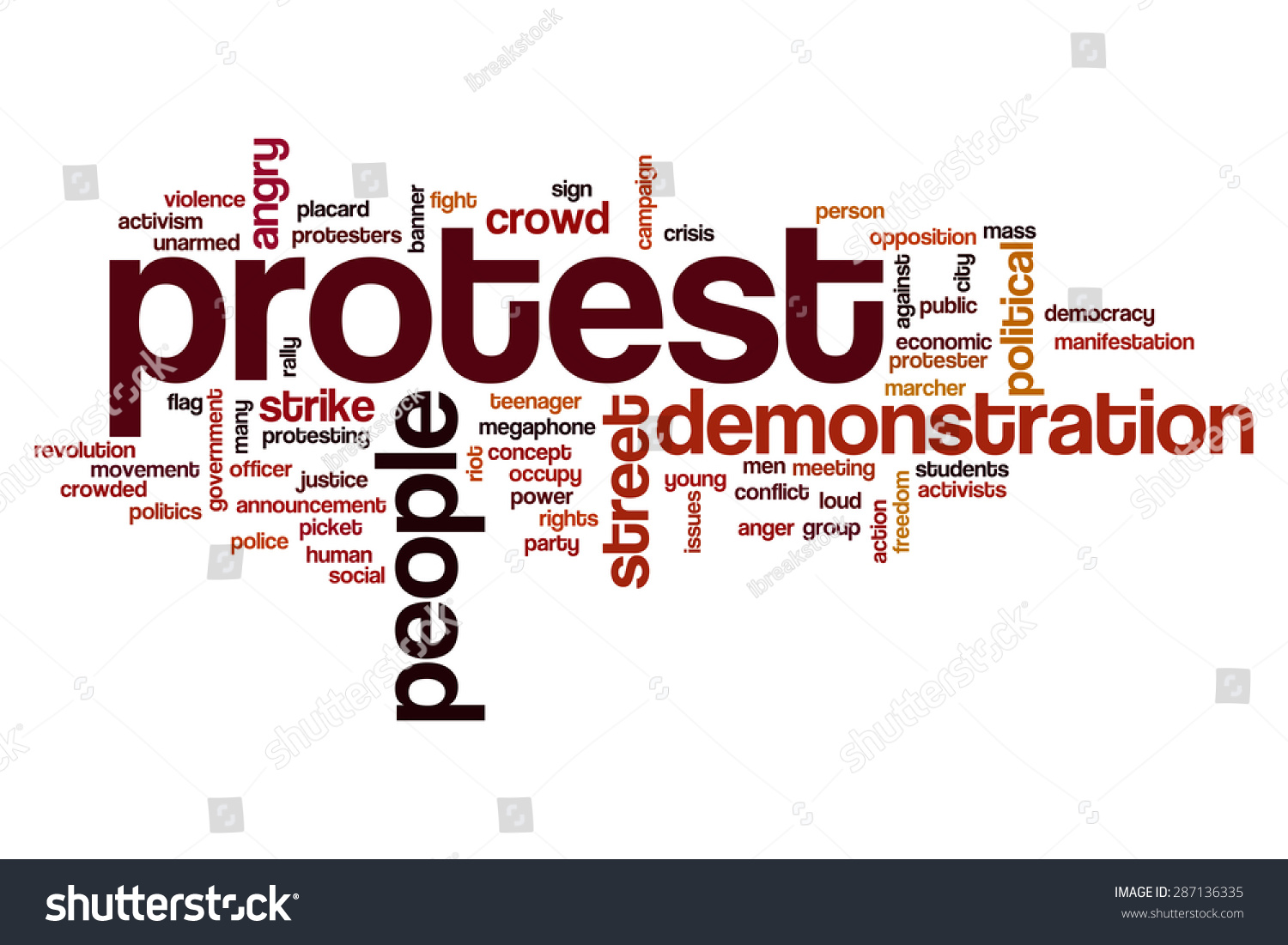 Protest Word Cloud Stock Illustration 287136335 - Shutterstock