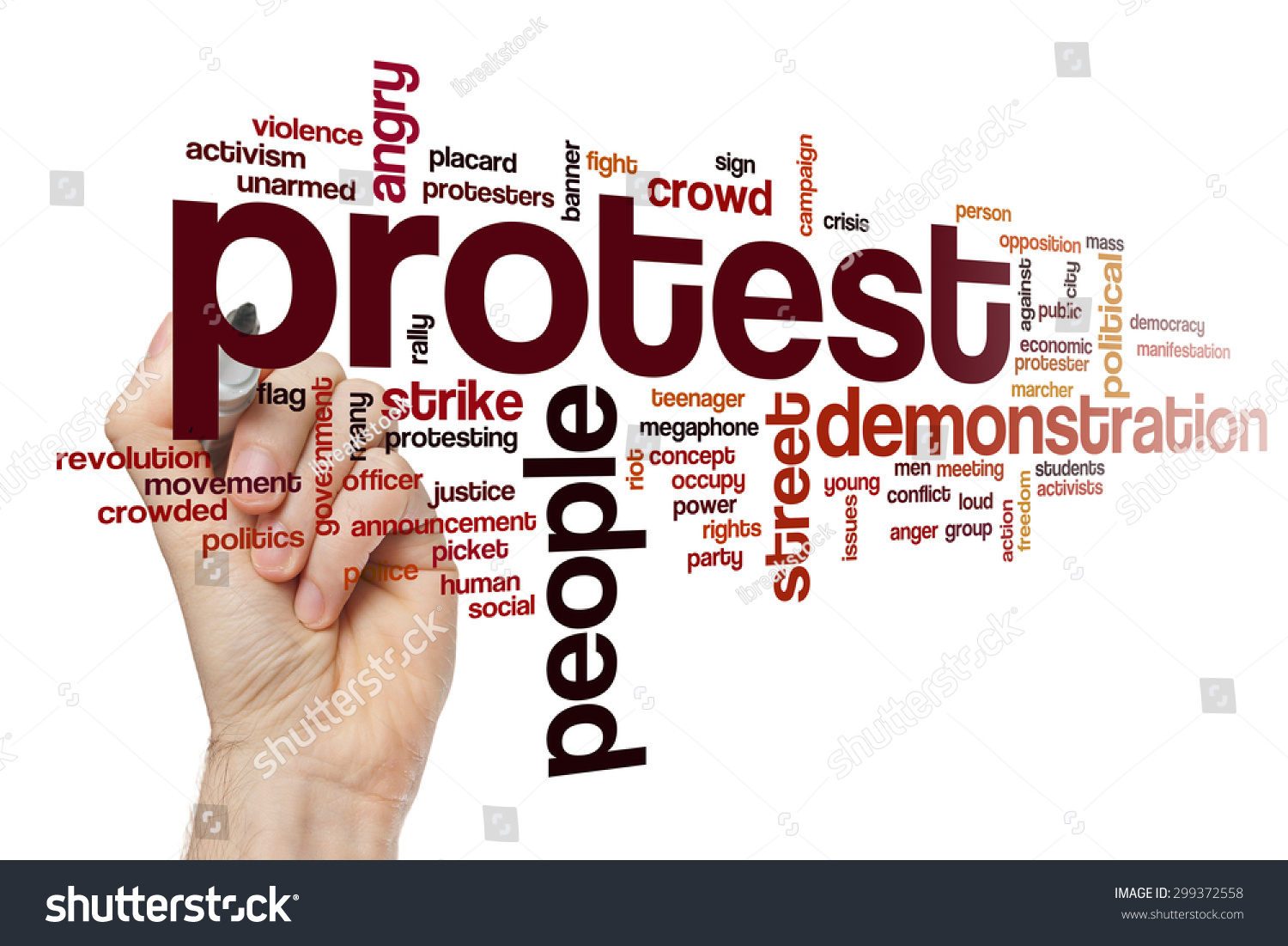 Protest Word Cloud Stock Photo (Edit Now) 299372558