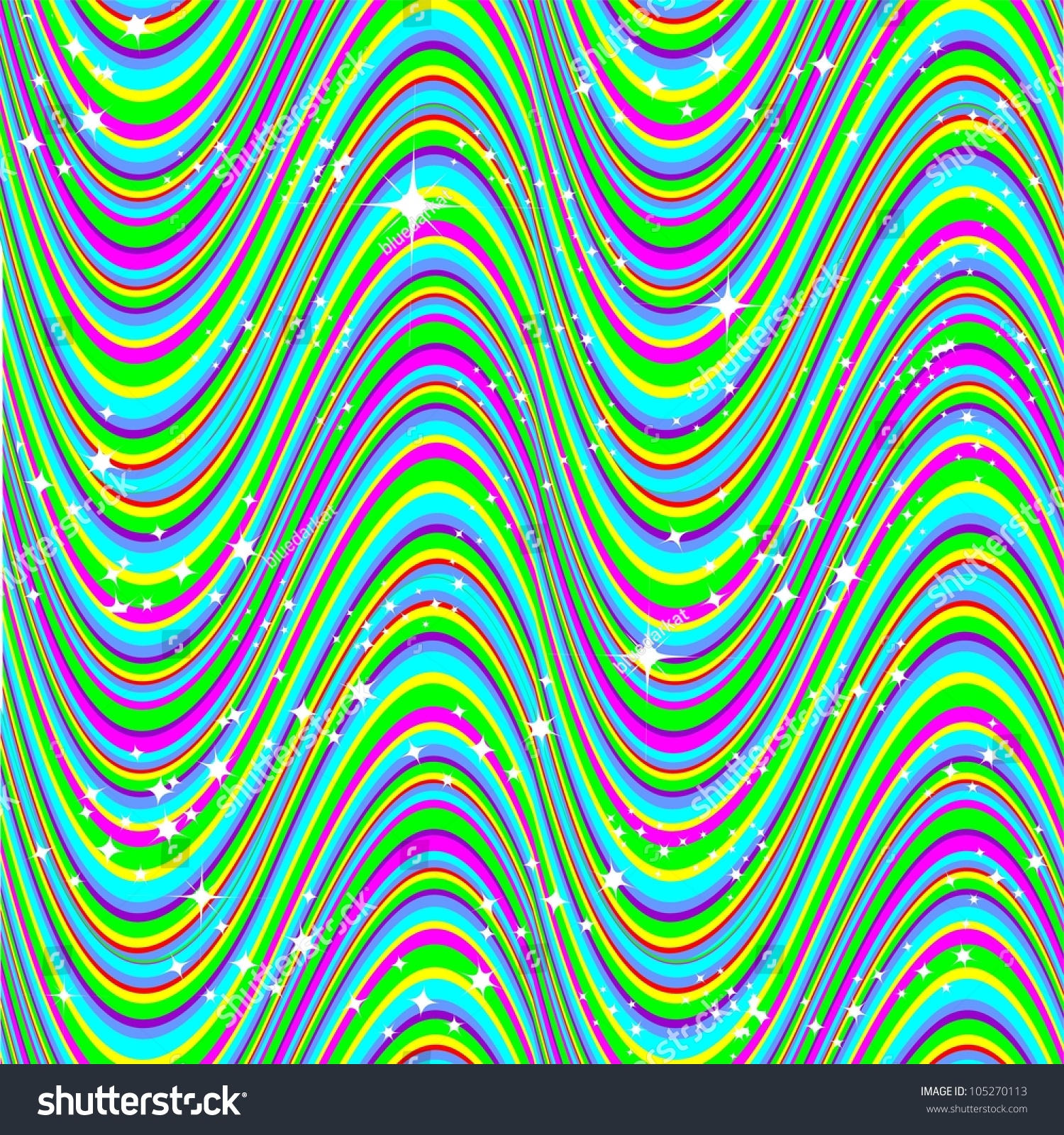 Psychedelic Color Waves Pattern Stock Illustration 105270113 - Shutterstock