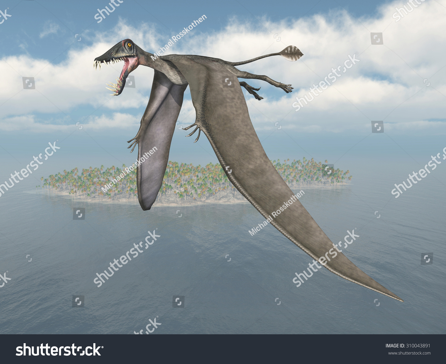 Pterosaur Dorygnathus Computer Generated 3d Illustration: ilustración ...