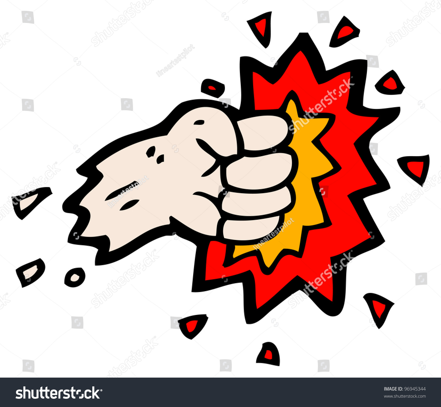 Punch Cartoon Sign Stock Illustration 96945344 Shutterstock