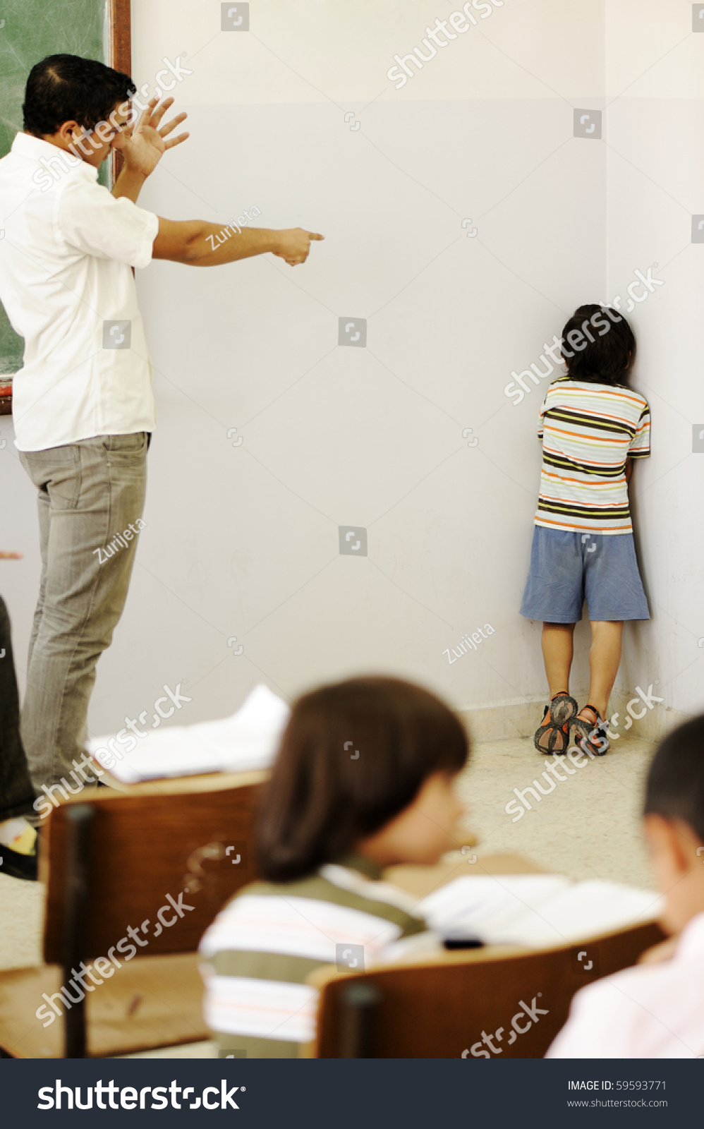 Punishing Children Classroom Angry Teacher Kid Stock Photo 59593771 ... Punishing Children Classroom Angry Teacher Kid Stock Photo 59593771 ...