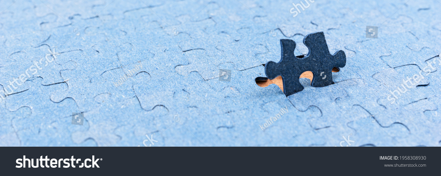 Puzzle One Missing Piece Panoramic Image Stock Photo (Edit Now) 1958308930