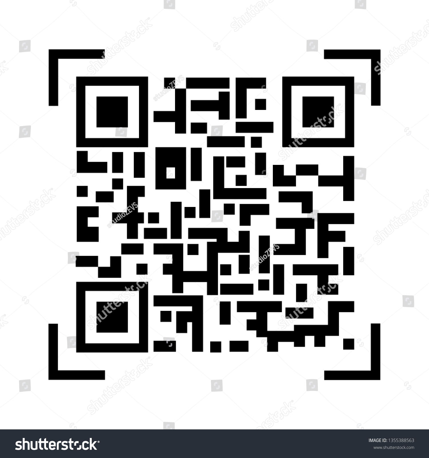 Qrcode Icon Sample Qr Code Isolated Stock Illustration 1355388563 ...