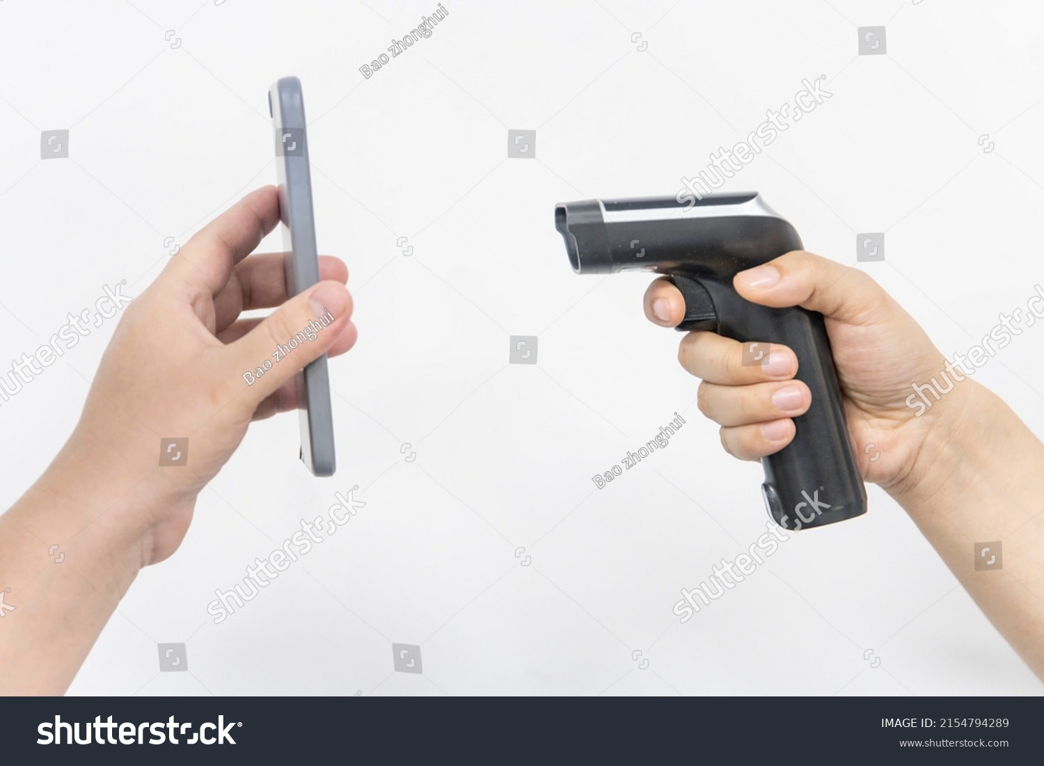 Qr Code Scanning Device Scanning Code Stock Photo 2154794289 | Shutterstock