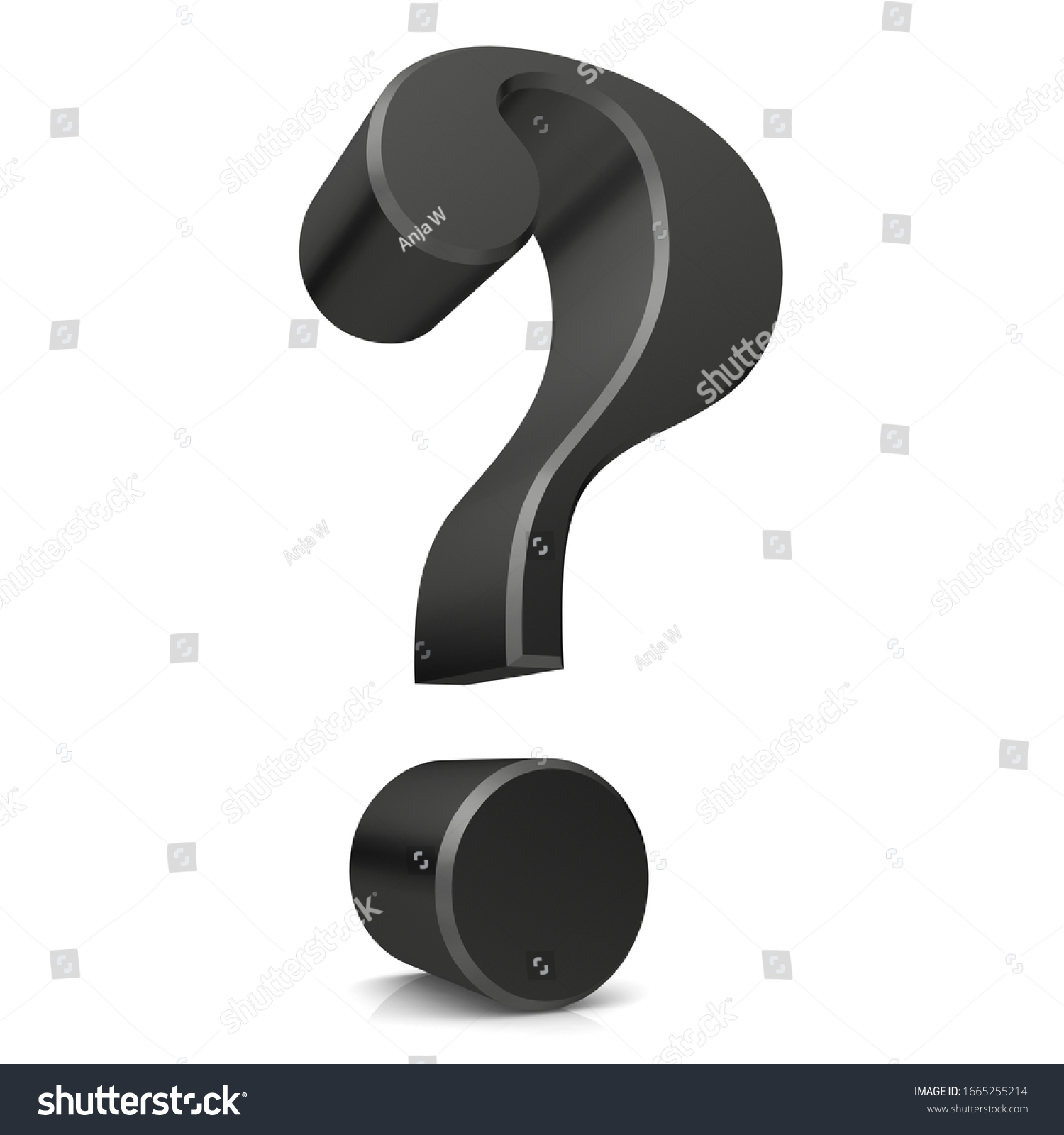 Question Mark Black 3d Rendering Stock Illustration 1665255214