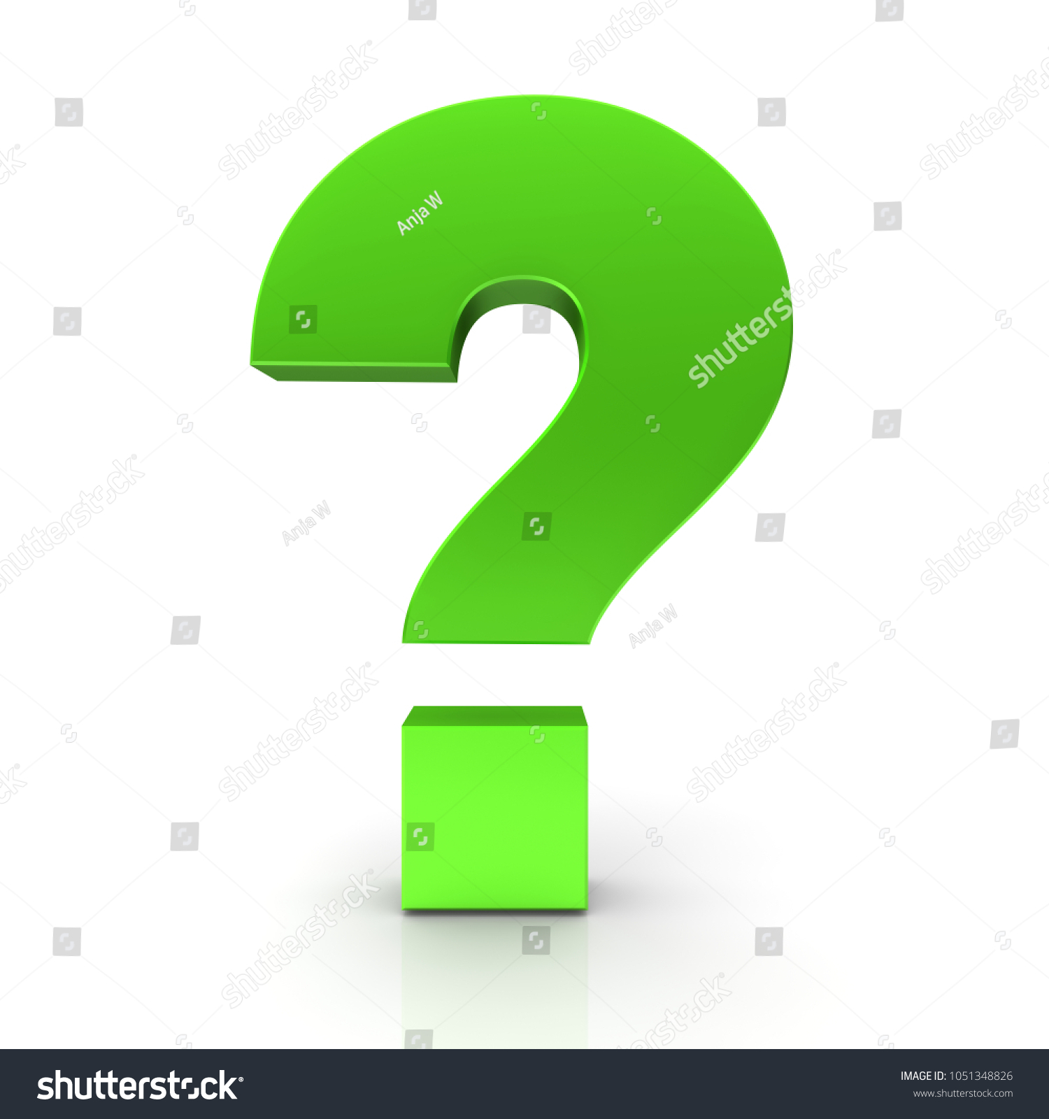 Question Mark 3d Green Interrogation Point Stock Illustration ...