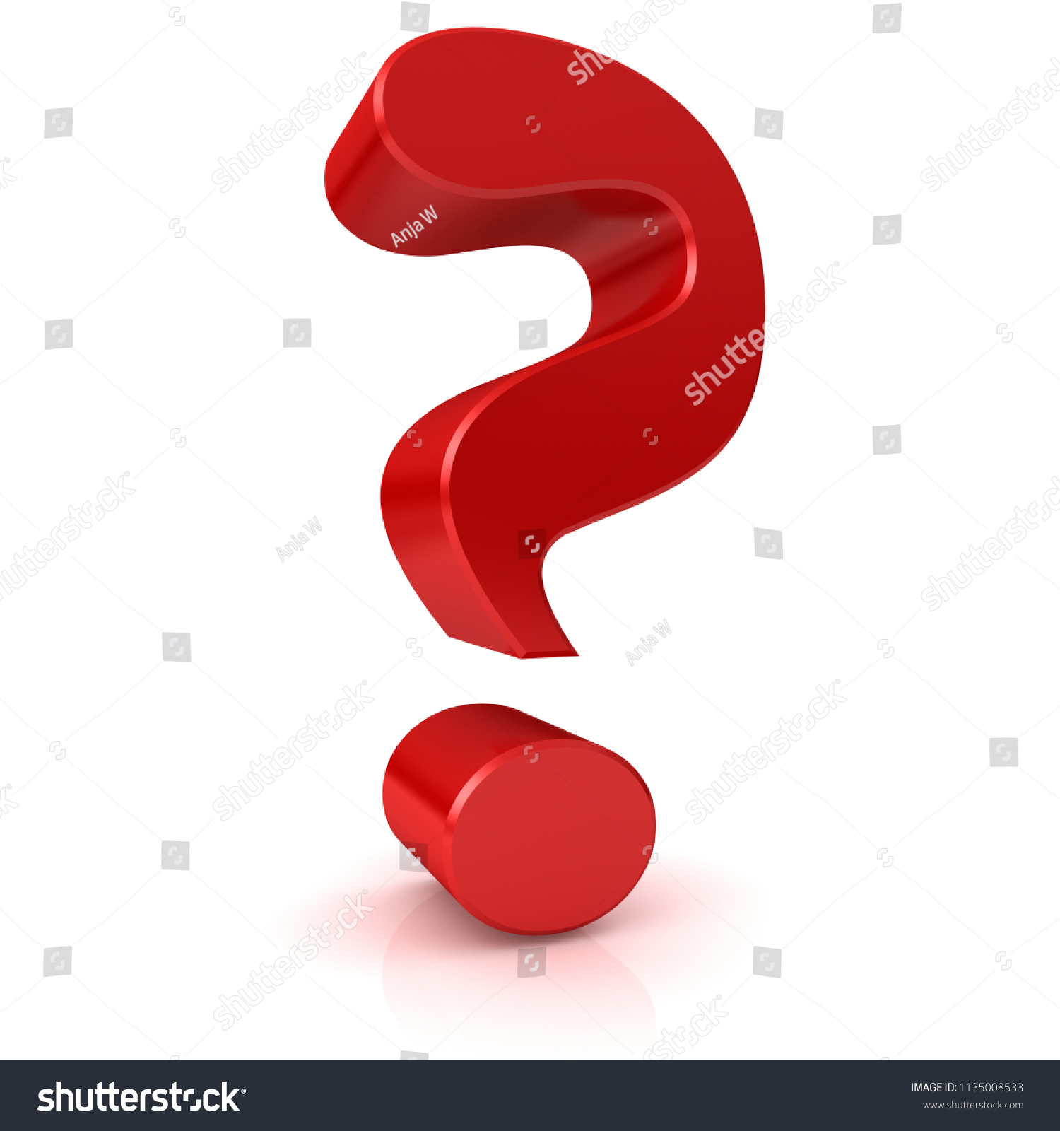 Question Mark 3d Rendering Red Interrogation Stock Illustration ...