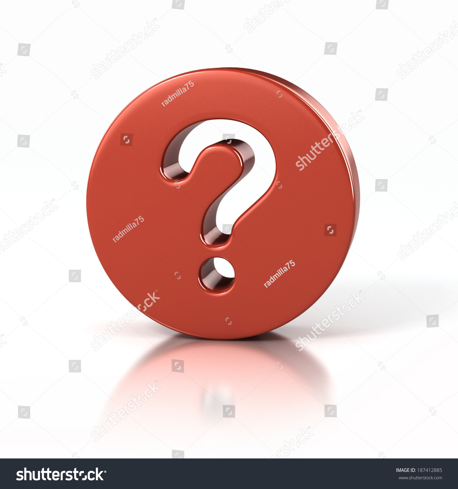Question Mark Inside Red Circle Stock Illustration 187412885