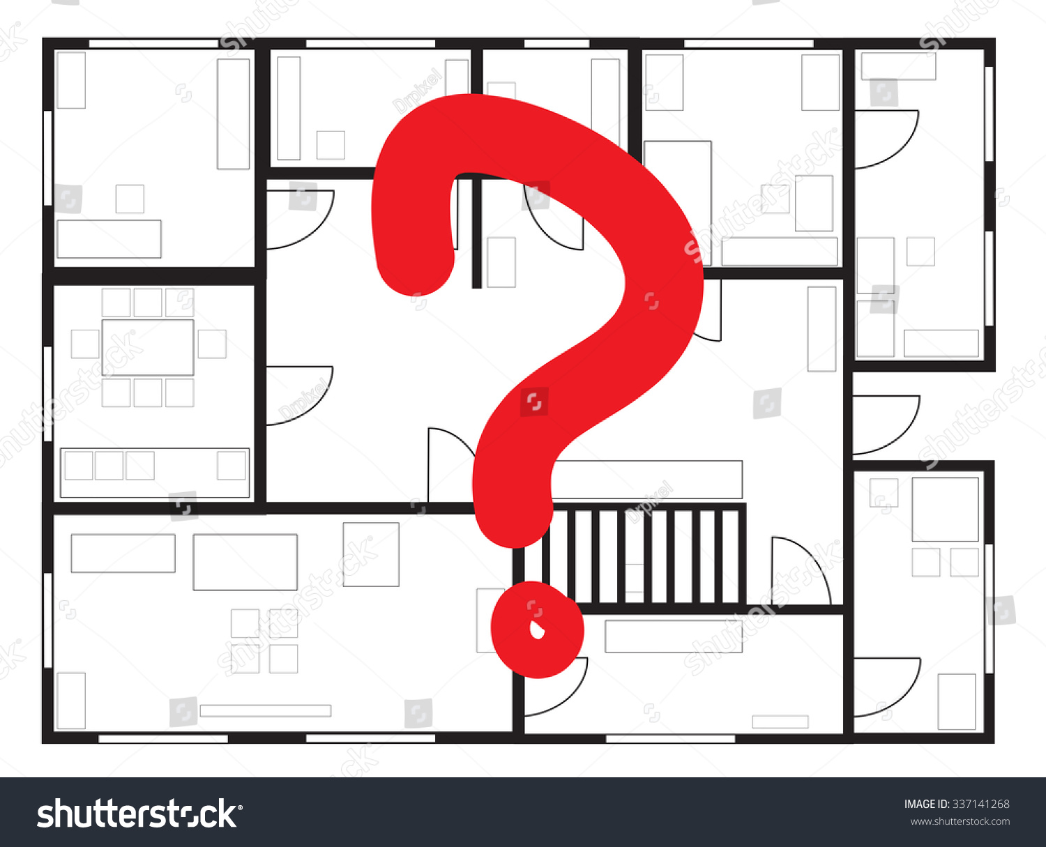 Question Mark On House Plan Problem Stock Illustration 337141268 ...