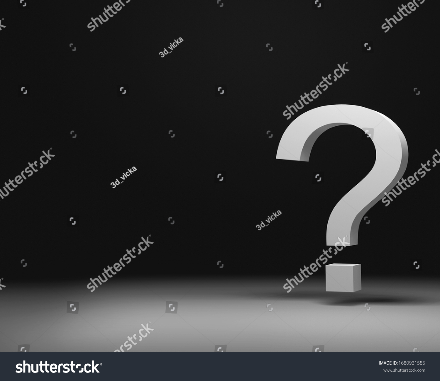 Question Mark On Plain Background 3d Stock Illustration 1680931585