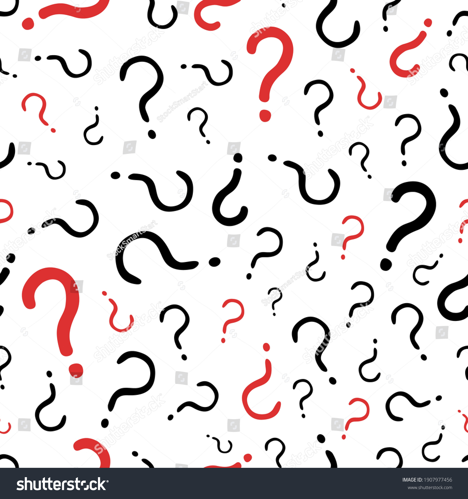 Question Marks Seamless Pattern Doodle Question Stock Illustration ...
