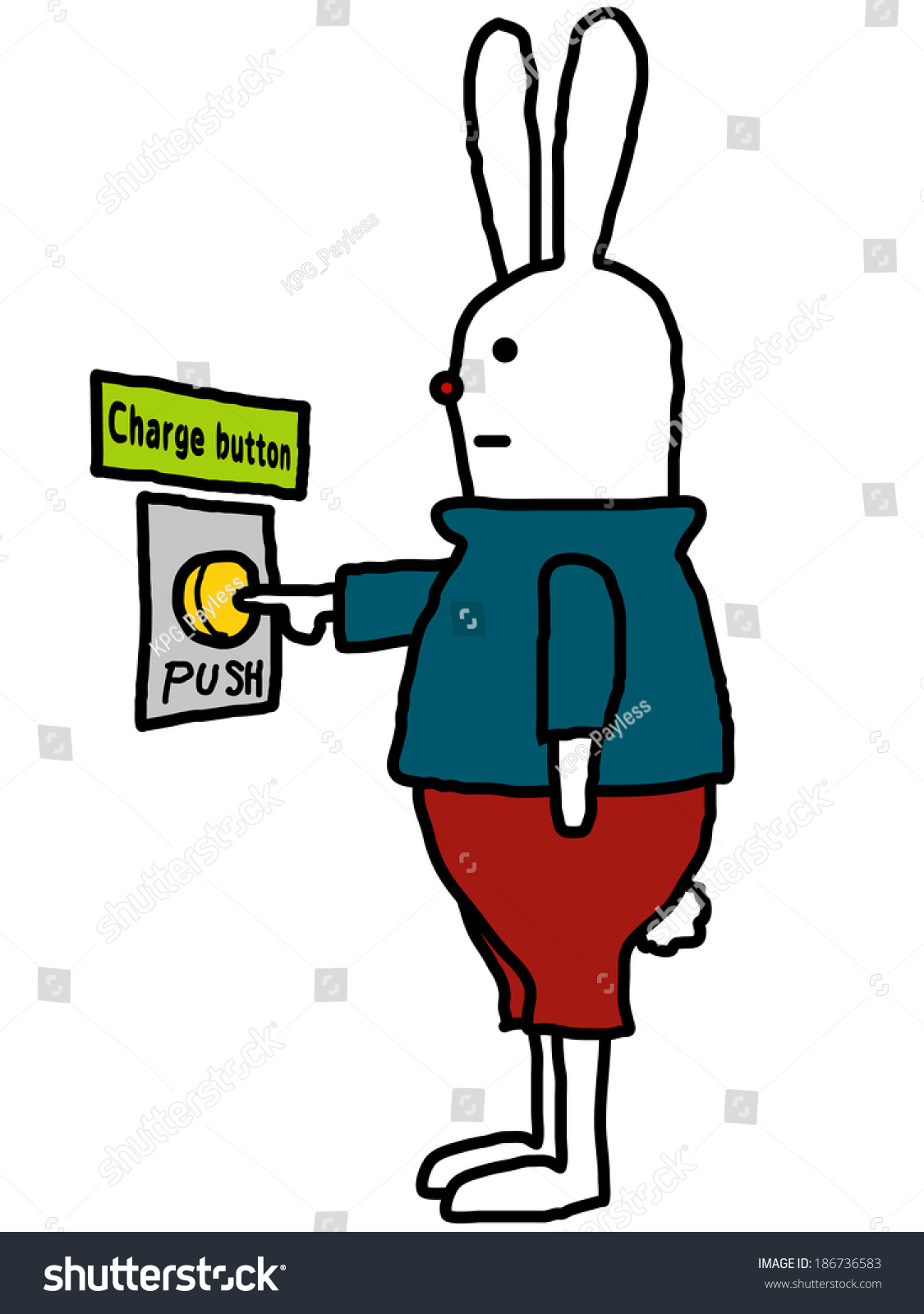 Rabbit Pushing Charge Button Stock Illustration 186736583 | Shutterstock