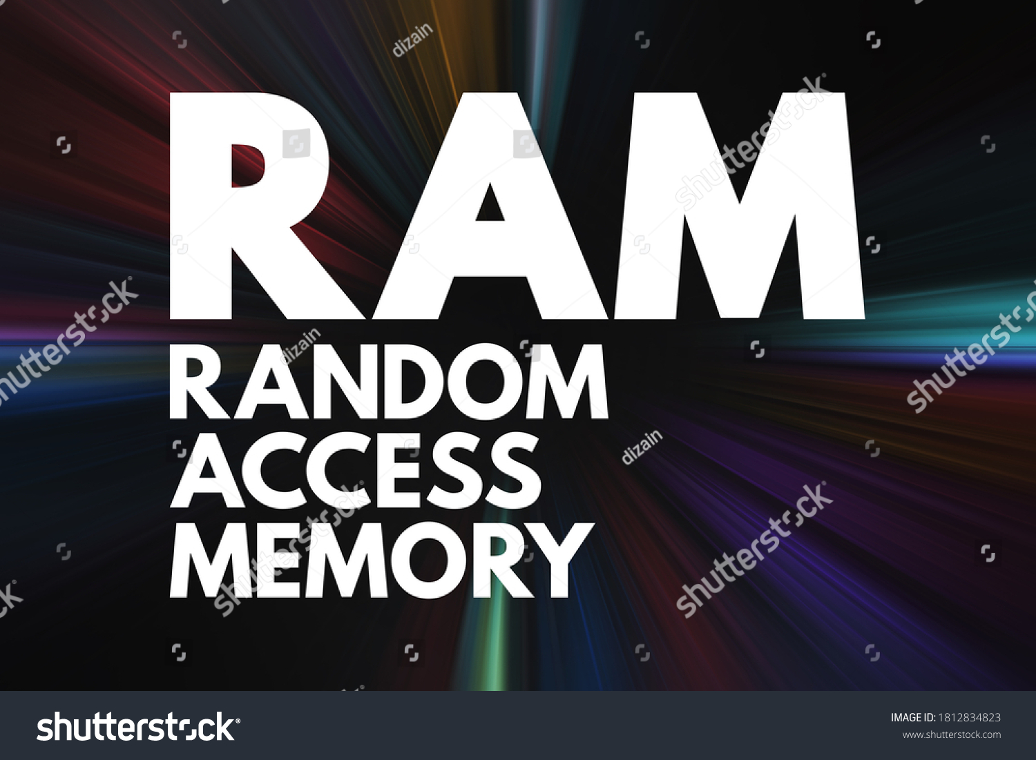 RAM - Random Access Memory 머리글자, 스톡 일러스트 1812834823